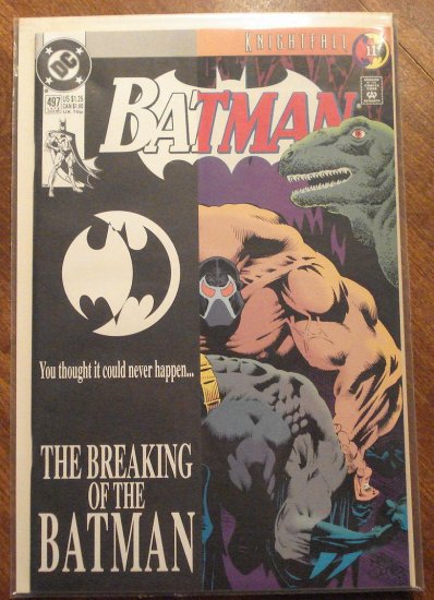 Batman #497 comic book - DC Comics - Knightfall storyline, w/ extra 1/2 ...