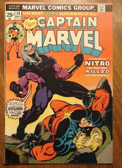 Captain Marvel #34 (1974) comic book, Fine condition - Marvel Comics