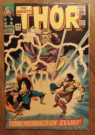 The Mighty Thor #129 comic book, 1966, Marvel Comics, Jack Kirby art ...