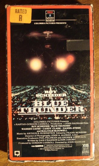 Blue Thunder VHS video tape movie film, Roy Scheider, Candy Clark ...