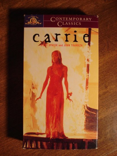 Carrie VHS video tape movie film, Sissy Spacek, John Travolta, Piper Laurie