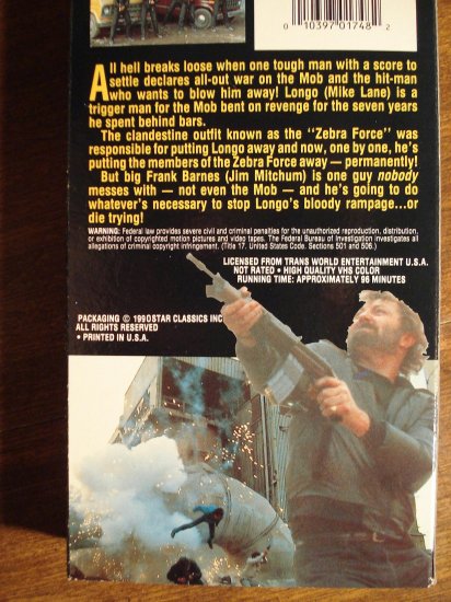Codename: Zebra VHS video tape movie film, Jim Mitchum, Frank Sinatra ...