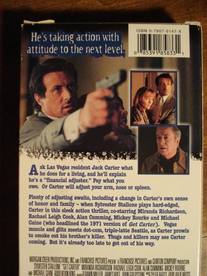 Get Carter VHS video tape movie film, Sylvester Stallone, Mickey Rouke ...