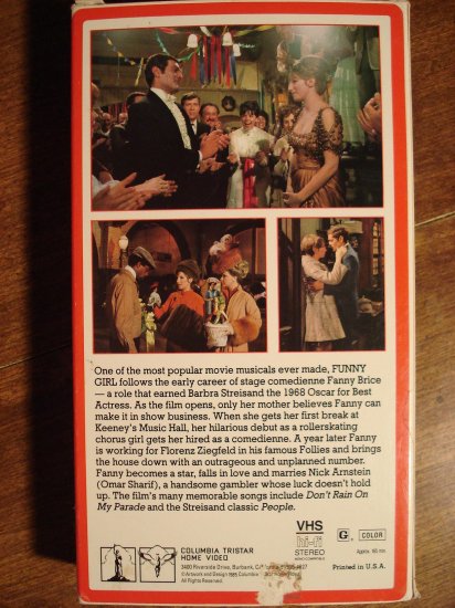 Funny Girl VHS video tape movie film, Barbra Streisand, Omar Sharif ...