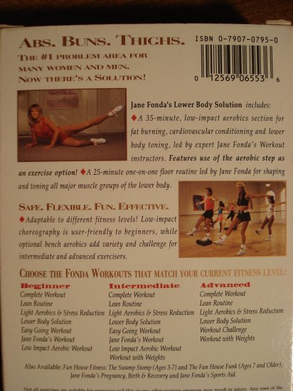 Jane Fonda's Lower Body workout exercise VHS video tape, Abs, buns, thighs