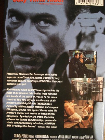 Maximum Risk VHS video tape movie film, Jean Claude Van-Damme, Natasha ...