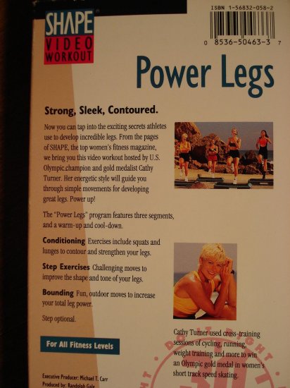 Power Legs VHS workout exercise video tape movie film, Tone, Shape ...