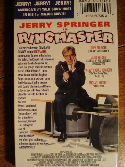 Ringmaster VHS video tape movie film, Jerry Springer, Jamie Pressly ...