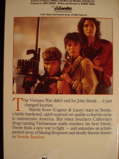 Steele Justice VHS video tape movie film, Martin Kove, Sela Ward, Ronny Cox