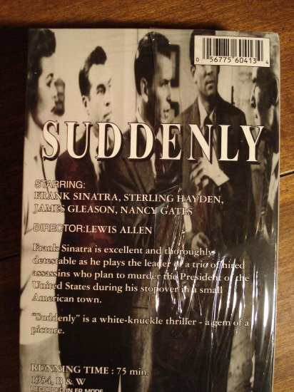Suddenly VHS video tape movie film, Frank Sinatra, Sterling Hayden ...