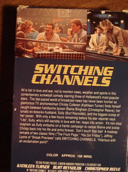 Switching Channels VHS video tape movie film, Kathleen Turner, Burt ...