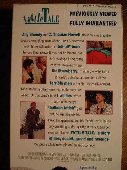 Tattle Tale VHS video tape movie film, C. Thomas Howell, Ally Sheedy