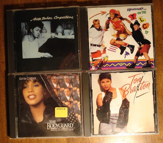 4 pop/rock female artist music CD's - Toni Braxton, TLC, Whitney ...