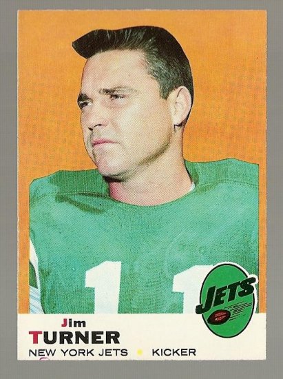 1969 Topps football card #29 Jim Turner NM New York Jets