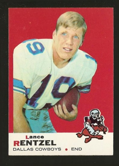 1969 Topps football card #31 Lance Rentzel EX/NM Dallas Cowboys