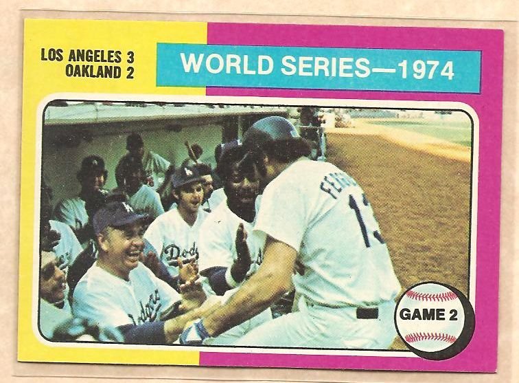 1975 Topps baseball card #462 (B) World Series game 2 Oakland A's Los ...