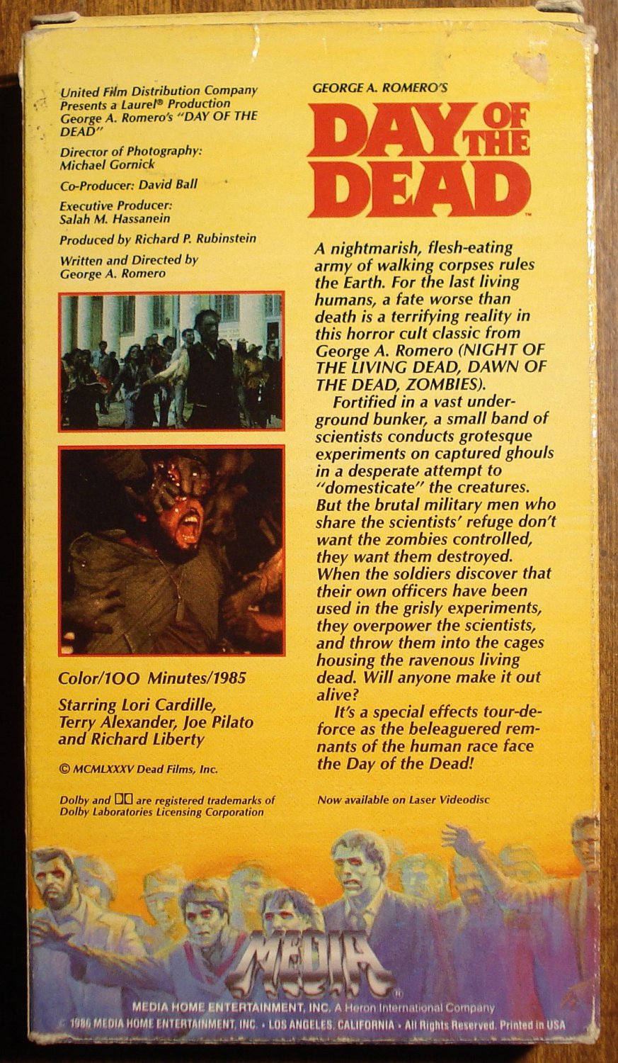 Day of the Dead VHS video tape movie film, zombies, George Romero