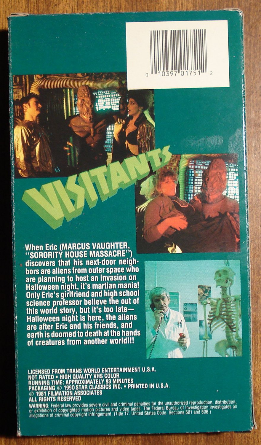 Visitants VHS video tape movie film, Marcus Vaughter, Johanna Grika