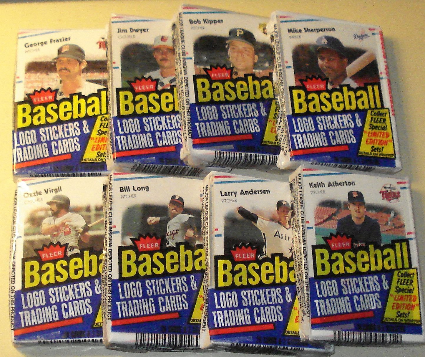 8 packs 1988 Fleer Baseball card CELLO packs, never opened, MINT, 28 ...