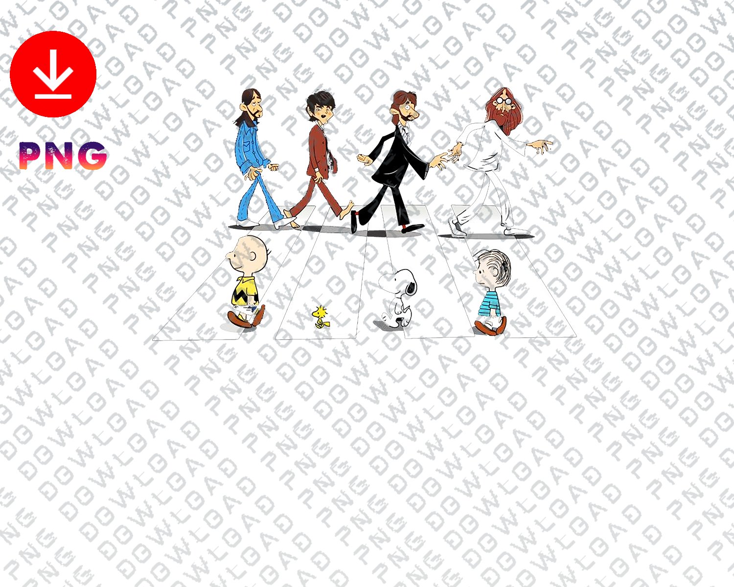 Peanuts and The Beatles Abbey Road funny gifts, Peanuts and The Beatles ...