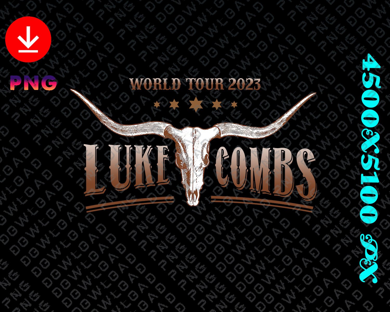 Luke combs design tour 2023 design dowload file png