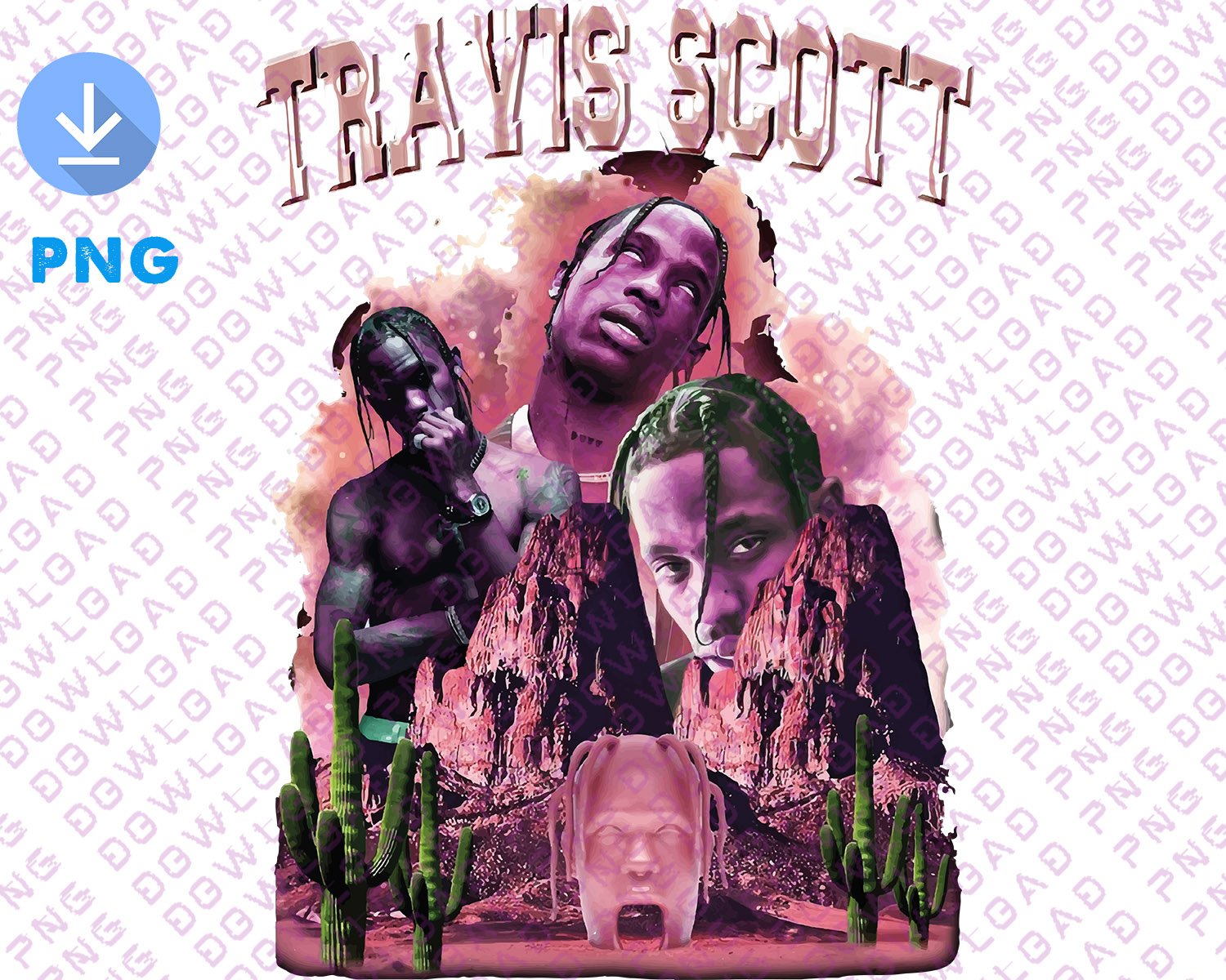 Travis Scott 90s Bootleg dowload prints png