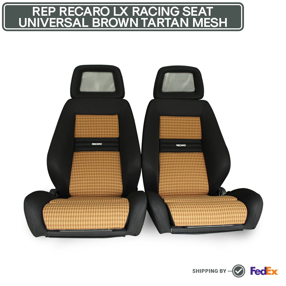 REPRODUCTION FROM RECARO LX RACING SEAT UNIVERSAL PREMIUM BROWN TARTAN MESH