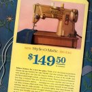 vintage 1950 Singer Budget Portable Sewing Machine AD