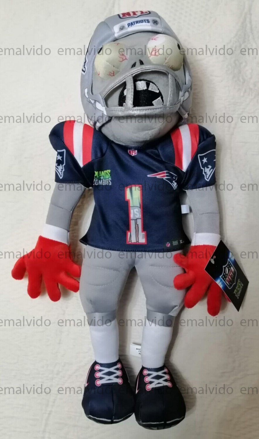 PLANTS Vs ZOMBIES Plush Toy NEW ENGLAND PATRIOTS CAM NEWTON Football ...