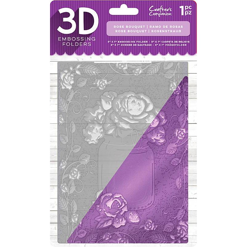 Rose Bouquet 3D 5" x 7" Embossing Folder by Crafter's Companion ...