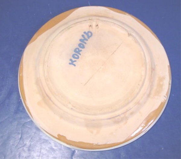 KOROND POTTERY PLATE BLUE WHITE HANDMADE TRANSYLVANIA HUNGARY ...