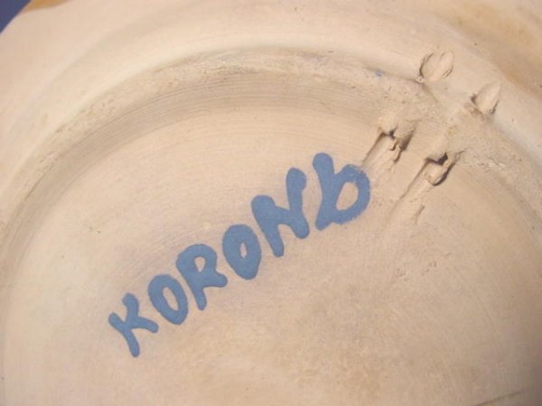 KOROND POTTERY PLATE BLUE WHITE HANDMADE TRANSYLVANIA HUNGARY ...