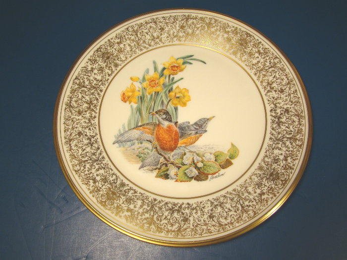 ROBIN BIRD 1977 LENOX FINE CHINA PLATE EDWARD MARSHALL BOEHM ROBINS ...