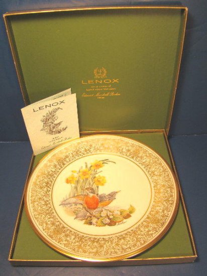 ROBIN BIRD 1977 LENOX FINE CHINA PLATE EDWARD MARSHALL BOEHM ROBINS ...