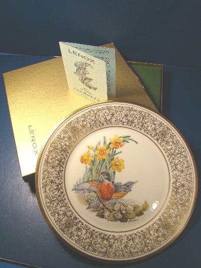 ROBIN BIRD 1977 LENOX FINE CHINA PLATE EDWARD MARSHALL BOEHM ROBINS ...