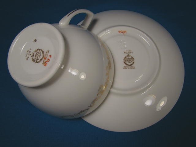 Minton Felicity England bone china tea coffee cup saucer H5289 gold ...