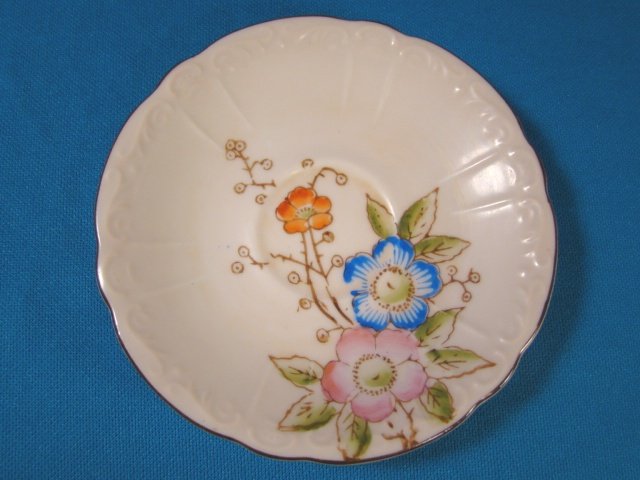 Occupied Japan saucers four plates handpainted flowers Royal Sealy 4 ...