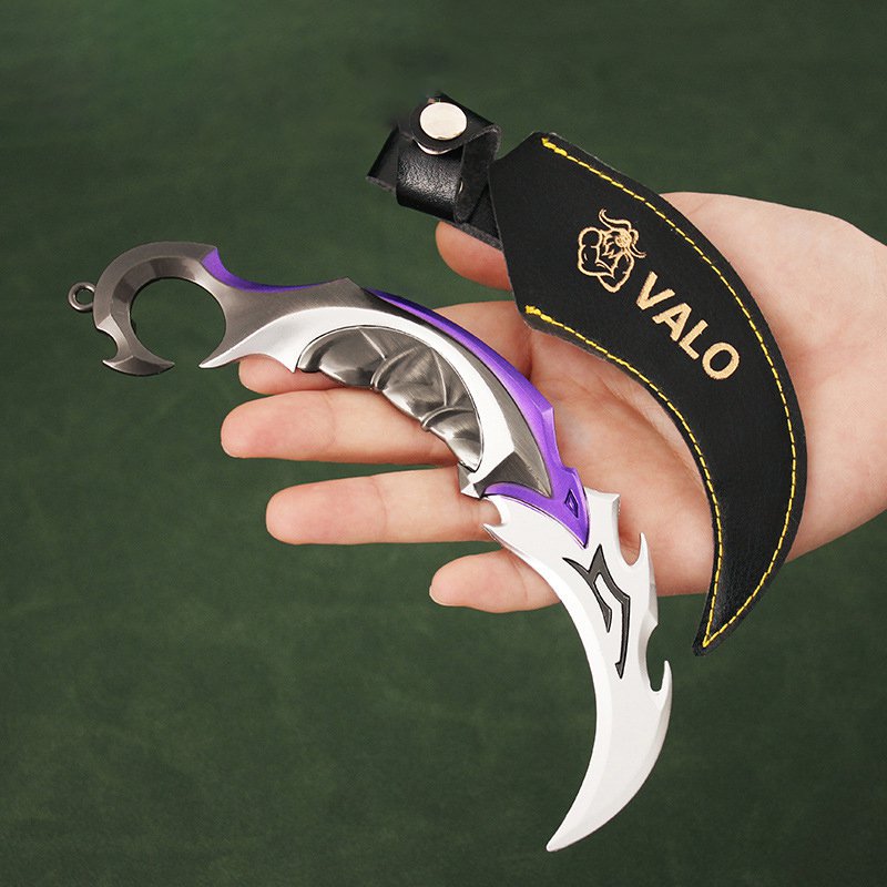 Valorant Weapon Melee Reaver Karambit Knife 16cm Metal M4 Game ...