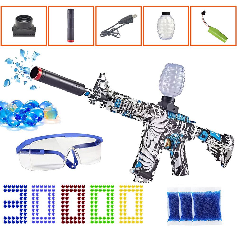 New Electric Gel Blaster Guns With 30000 Pistol Beads Goggles Gel Ball Guns