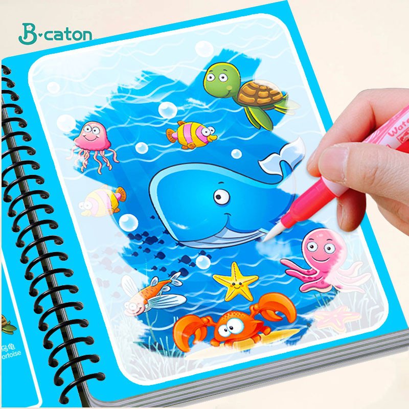 Children Reusable Coloring Book Magic Water Drawing Book DIY Kindgarten