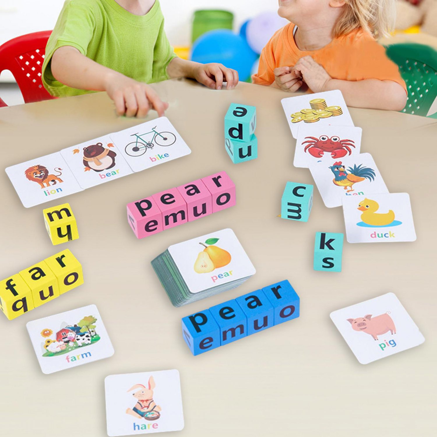 Letter Spelling Block Alphabet Learning Toys Wooden Matching Letters Toy