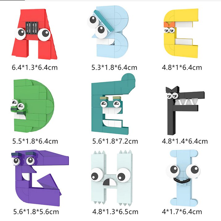 BuildMoc 26 Style English Alphabet Building Blocks Set Education ...