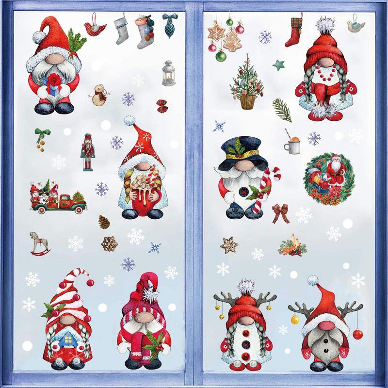 Christmas Window Sticker 9 Sheets Of Christmas Santa Window Sticker ...