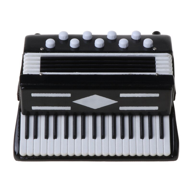 Dollhouse Wooden Accordion Miniature Musical Instruments Model ...