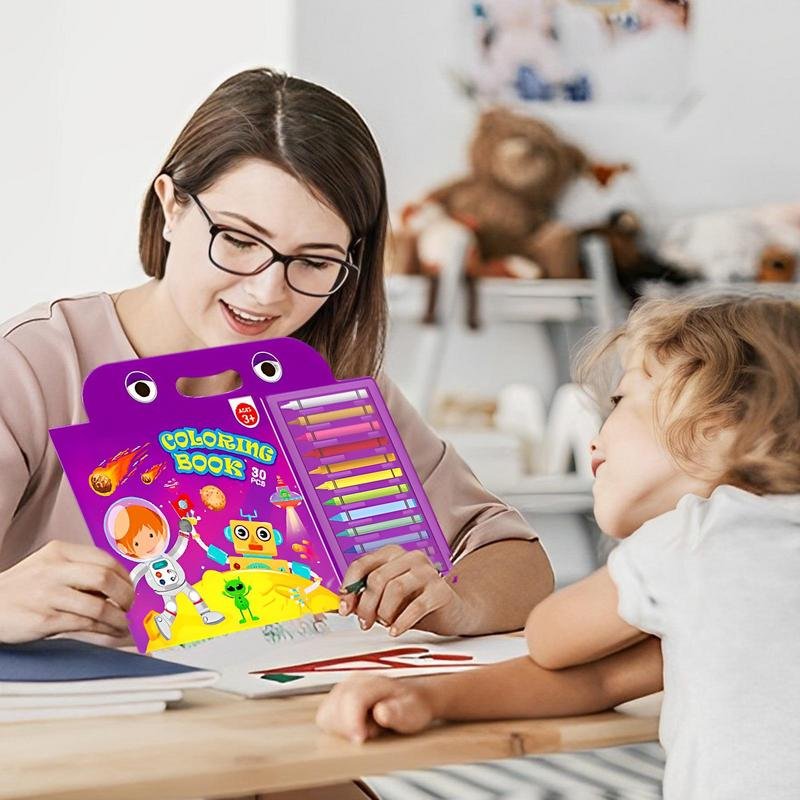 Crayon Coloring Book Coloring Activity Book For Toddlers 12 Crayons ...