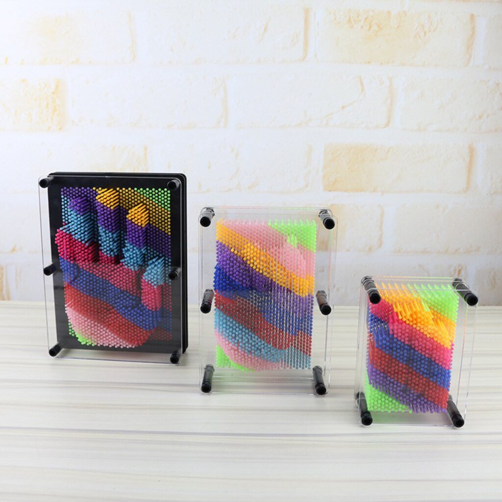 Plastic 3D Pin Art Sculpture Pin Impression Toy Hand Mold Board Great ...