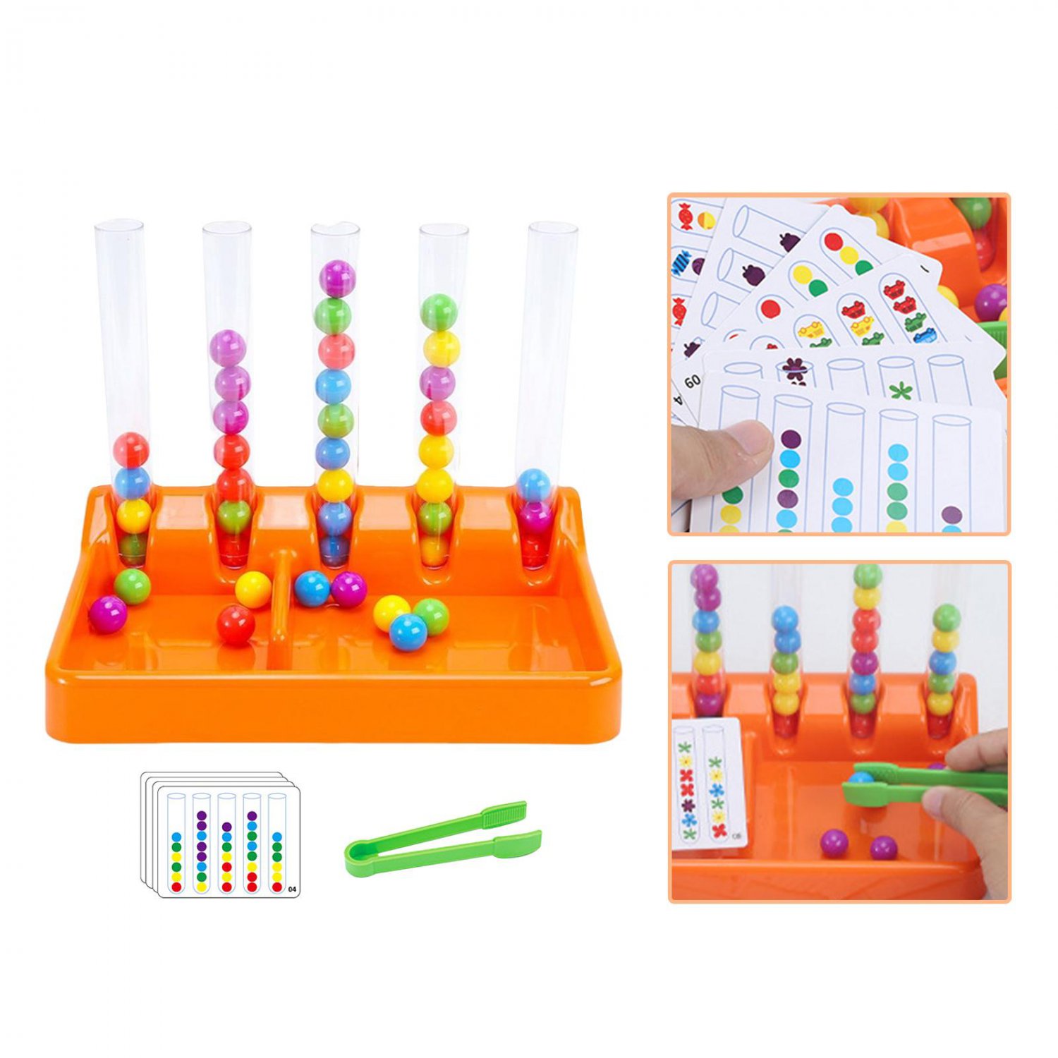 Color Matching Game Fine Motor Skill Toys Cognitive Birthday Gift Beads ...