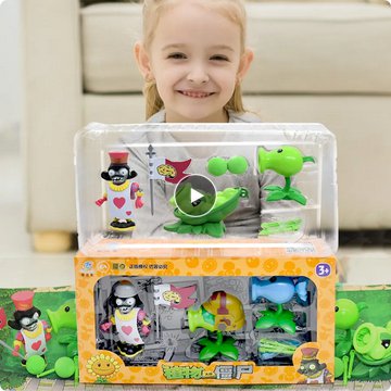 PLANTS VS ZOMBIES 2 Toys Full Set Gatling Pea Sling Pea Snow Pea Poker ...