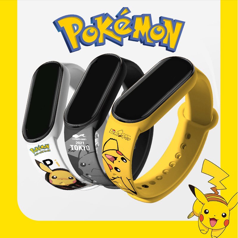 Pokemon Pikachu Electronic Watch Cartoon Digital Wristwatch Waterproof LED
