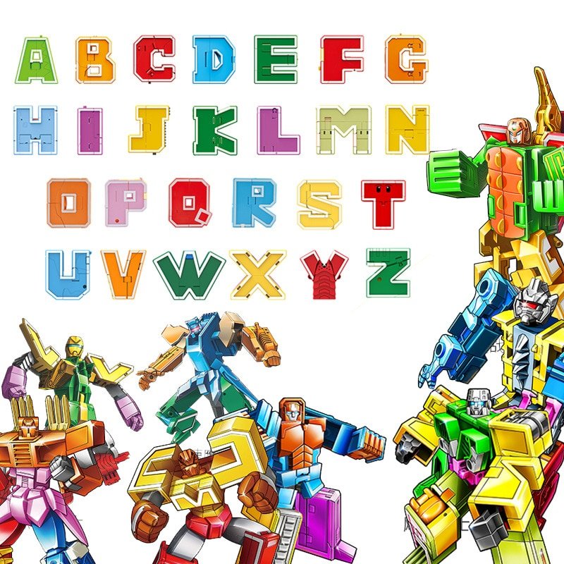 26 GUDI English Letter Alphabet Transformation Robot Dinosaur ...